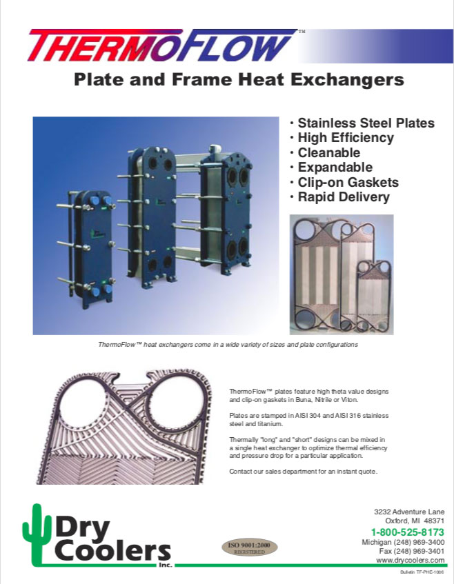 TF-PHE-1006: ThermoFlow Plate and Frame Heat Exchangers - Dry Coolers